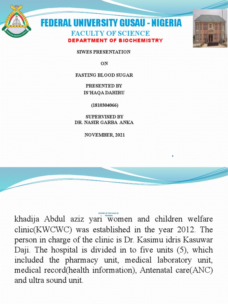 Power Point Presentation of Bio Chem SIWES | PDF | Hypoglycemia ...