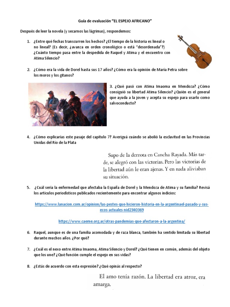 El Espejo Africano Evaluación Final | PDF