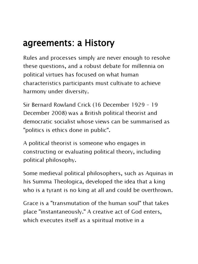Agreements: A History | PDF