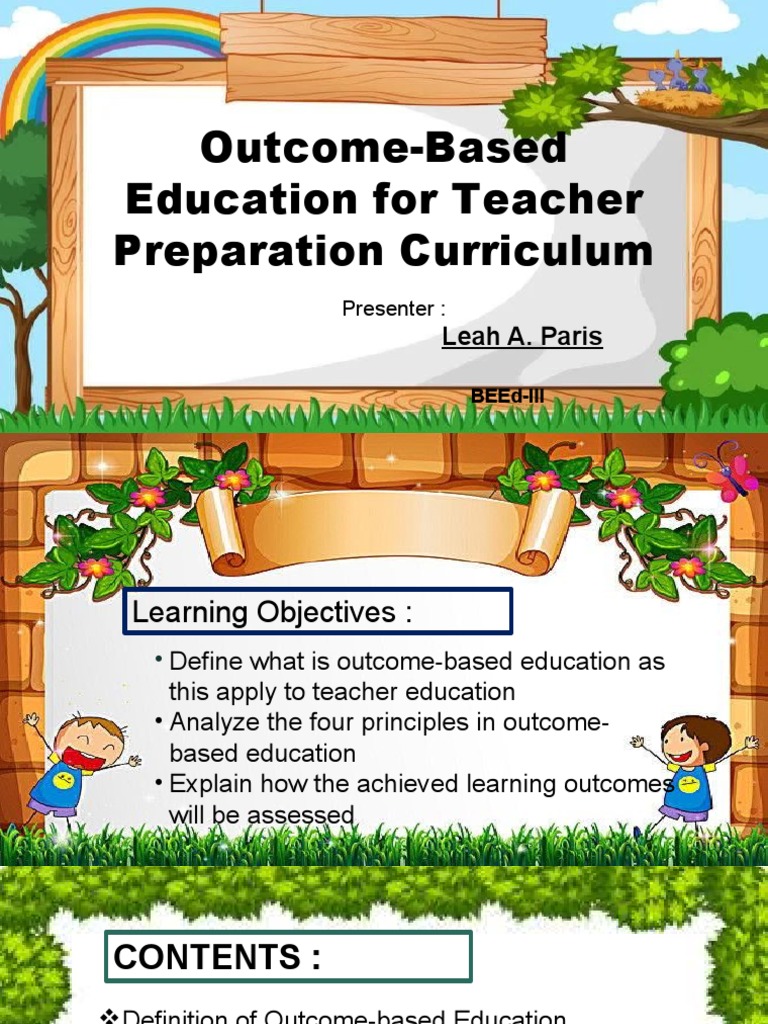 Principles of Outcome-Based Education | PDF | Teachers | Educational ...