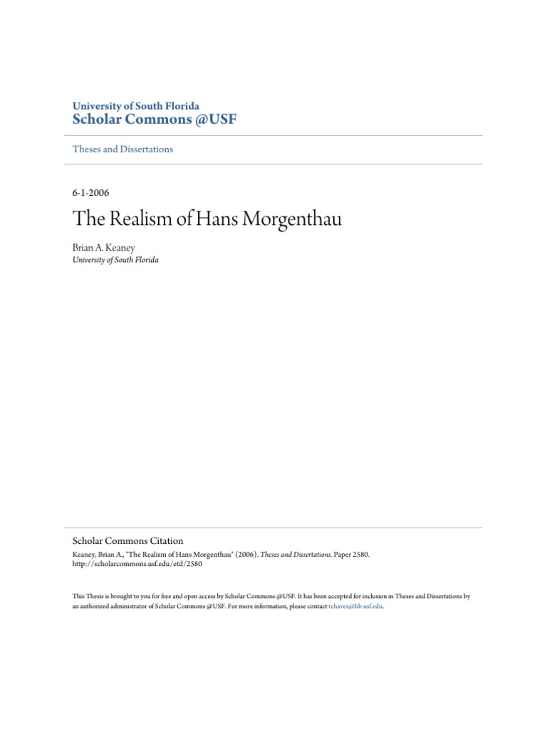 The Realism of Hans Morgenthau | PDF | Containment | International ...