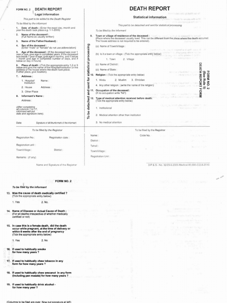Manipur Death Report Form | PDF | Domain Name Registrar