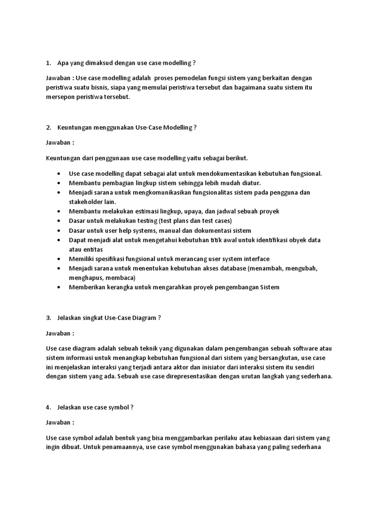 Quiz Apsi Use Case Modelling | PDF