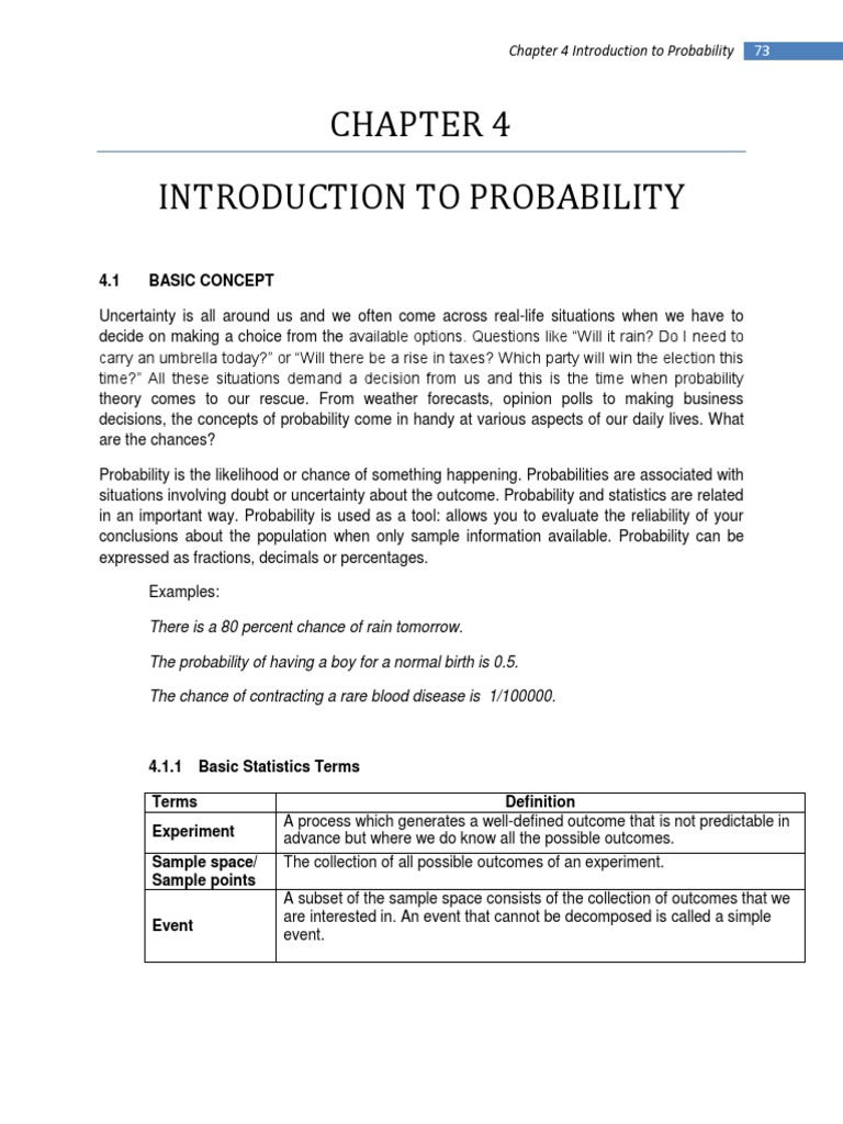 Chapter 4 | PDF | Set (Mathematics) | Probability