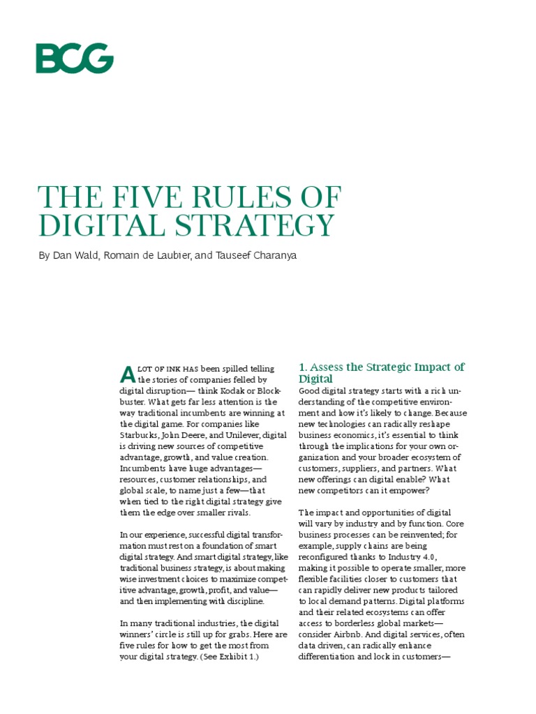 The Five Rules For Digital Strategy | PDF | Strategic Management ...