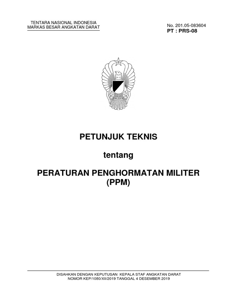 Petunjuk Teknis PPM TNI AD | PDF