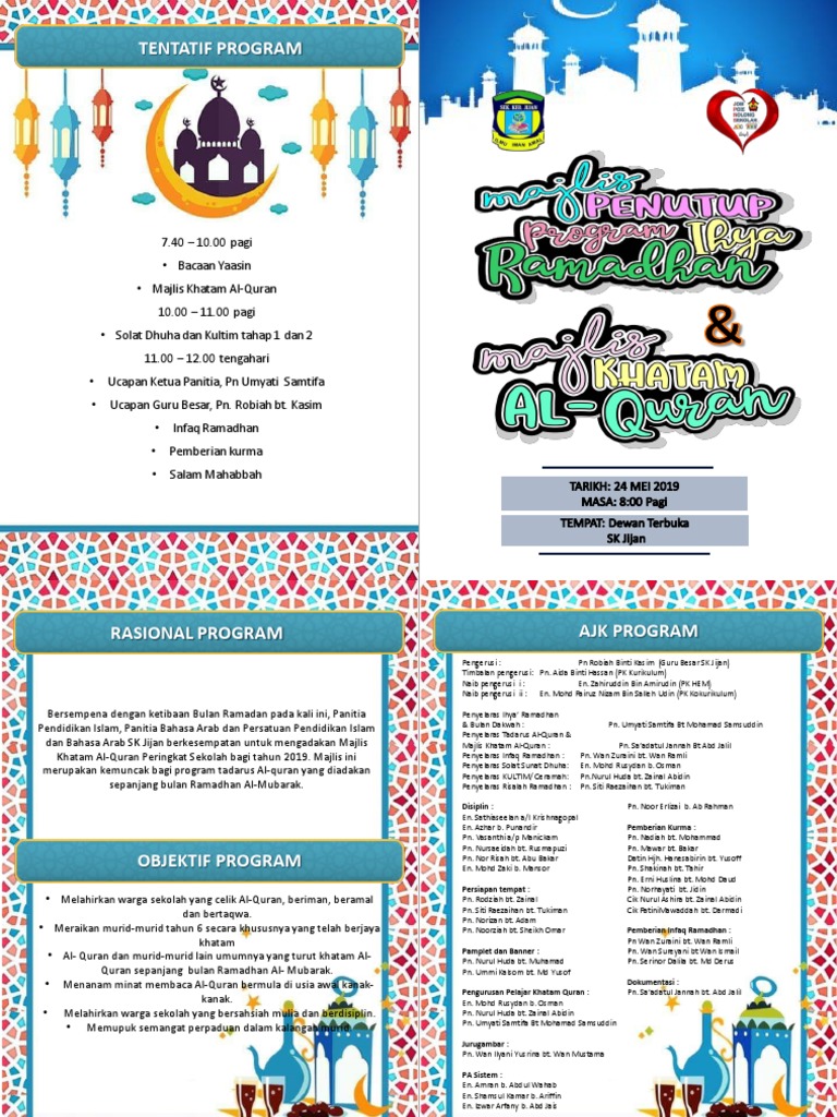 BUKU PROGRAM Majlis Khatam Al Quran 2019 | PDF