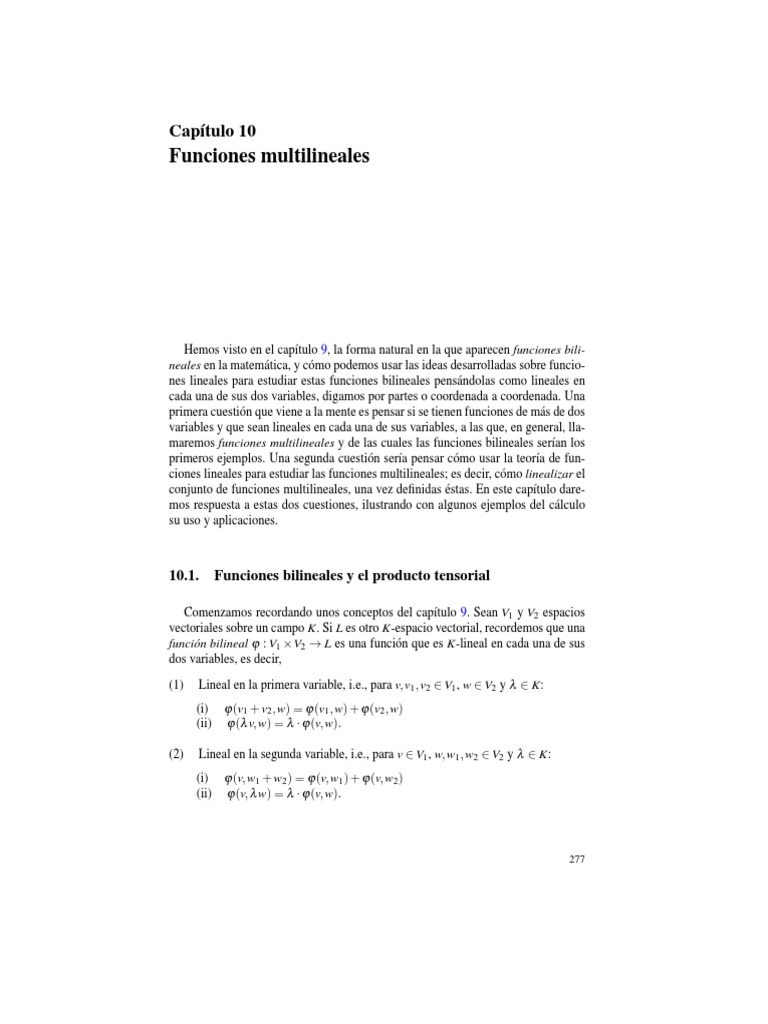 Multilineal | PDF | Espacio vectorial | Análisis matemático