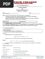 11 Basic Calculus LAS Quarter 3 | PDF | Function (Mathematics) | Derivative