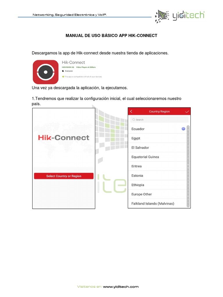 Manual de Uso Básico App Hik-Connect | PDF