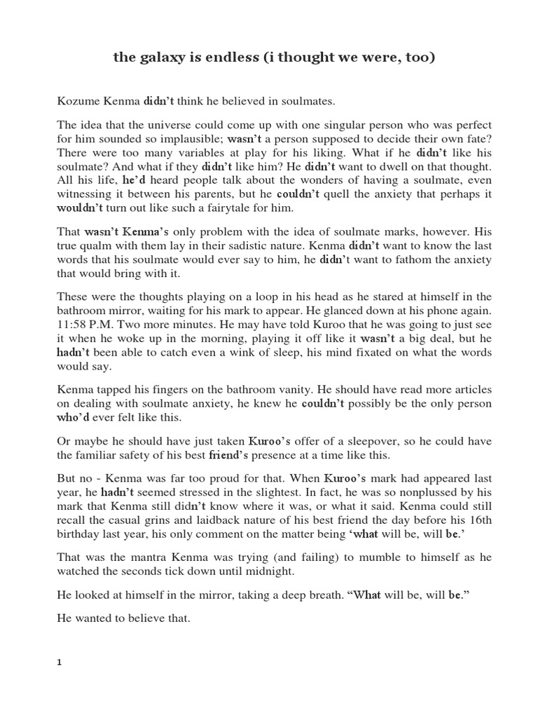 Kenma's Soulmate Revelation Story | PDF