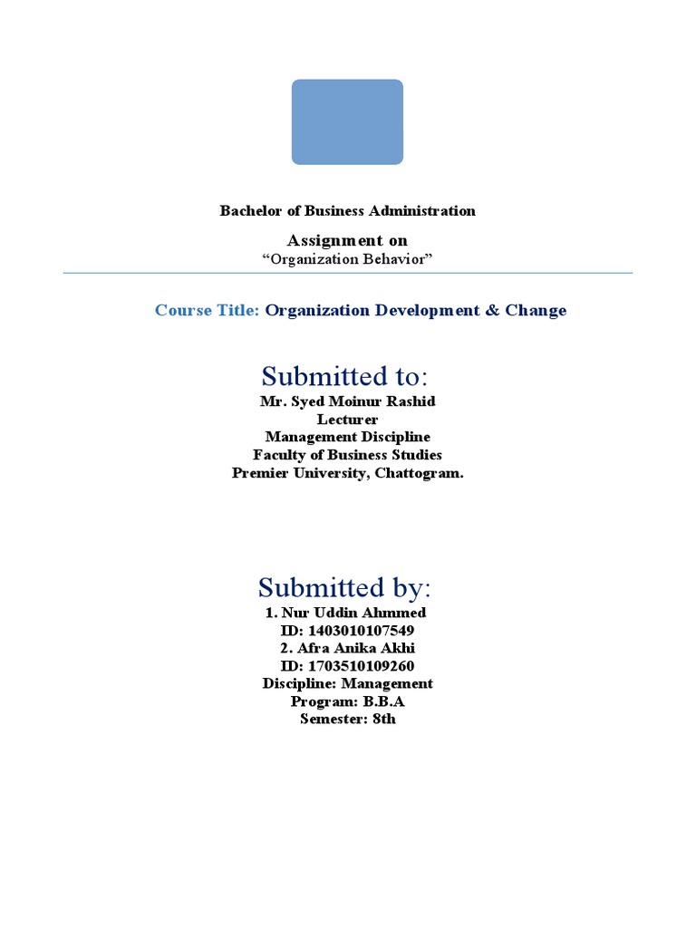 Assignment OB Management | PDF | Organizational Behavior ...