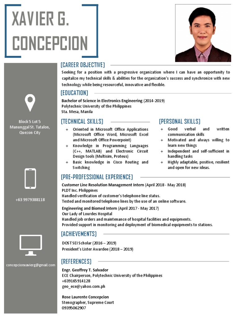 Xavier G. Concepcion: (Career Objective) | PDF | Computing | Science ...