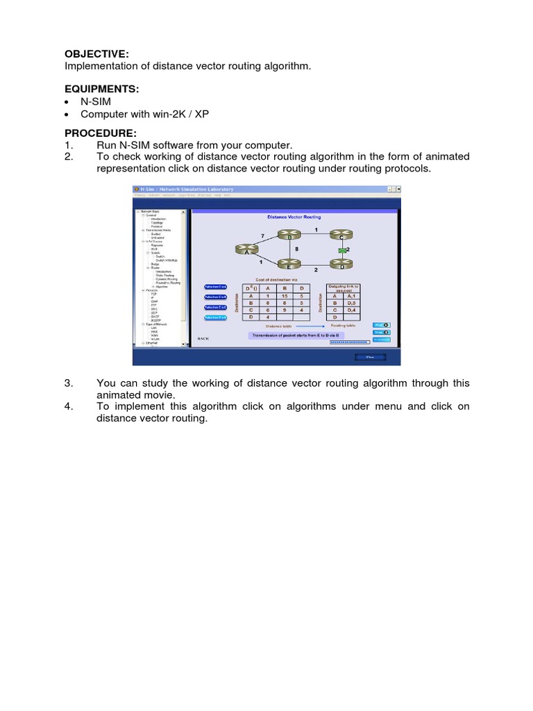 11 Implementation Of Distance Vector Routing Algorithm Pdf Routing Computer Science