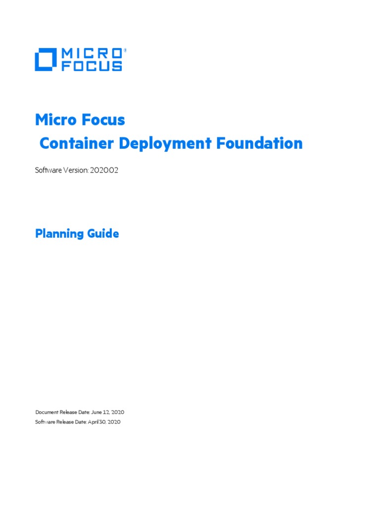 Micro Focus Container Deployment Foundation: Planning Guide | PDF ...