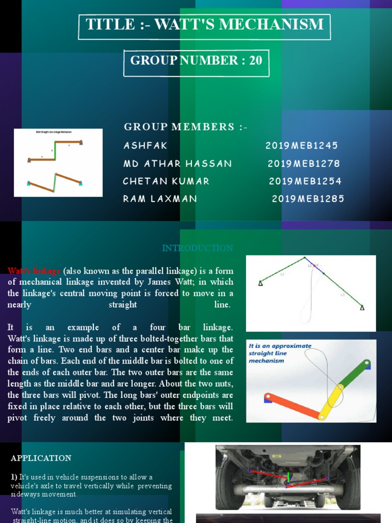 Watt's Linkage Mechanism Overview | PDF | Applied And Interdisciplinary ...