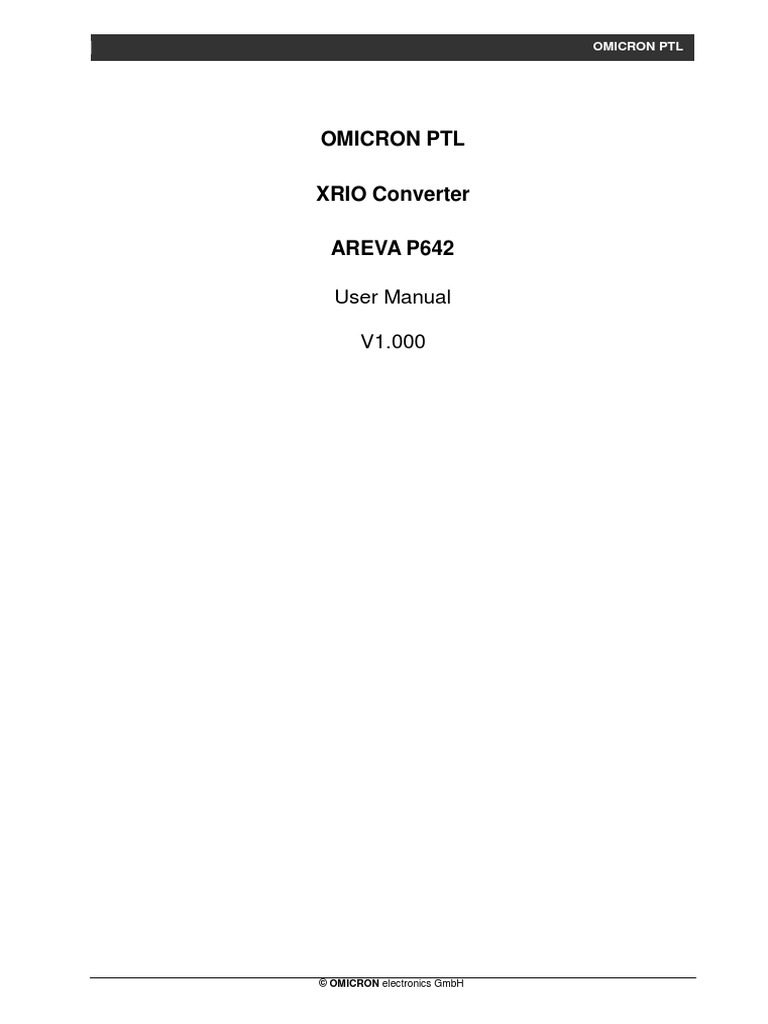 Areva p642 Xrio Converter Manual Enu Tu2.30 v1.000 | PDF | Software | Data