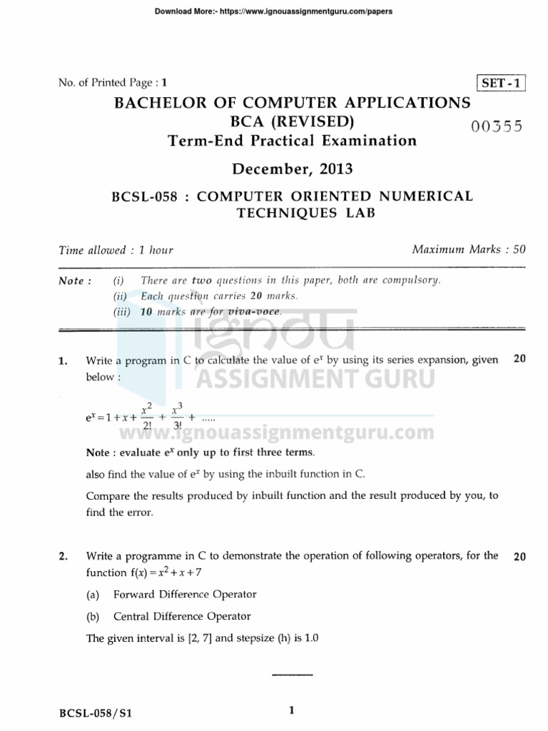 BCSL 058 Previous Year Question Papers by Ignouassignmentguru | PDF | Sine | Trigonometric Functions