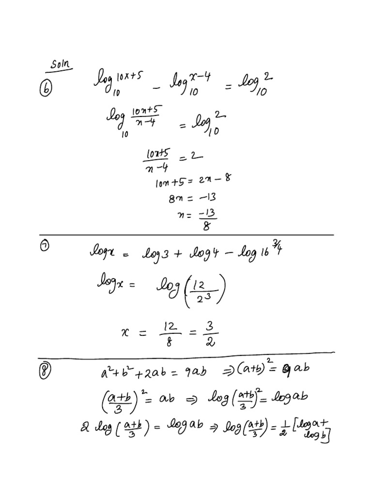Solution For Logarithm and Inequality Worksheet | PDF | Numbers ...