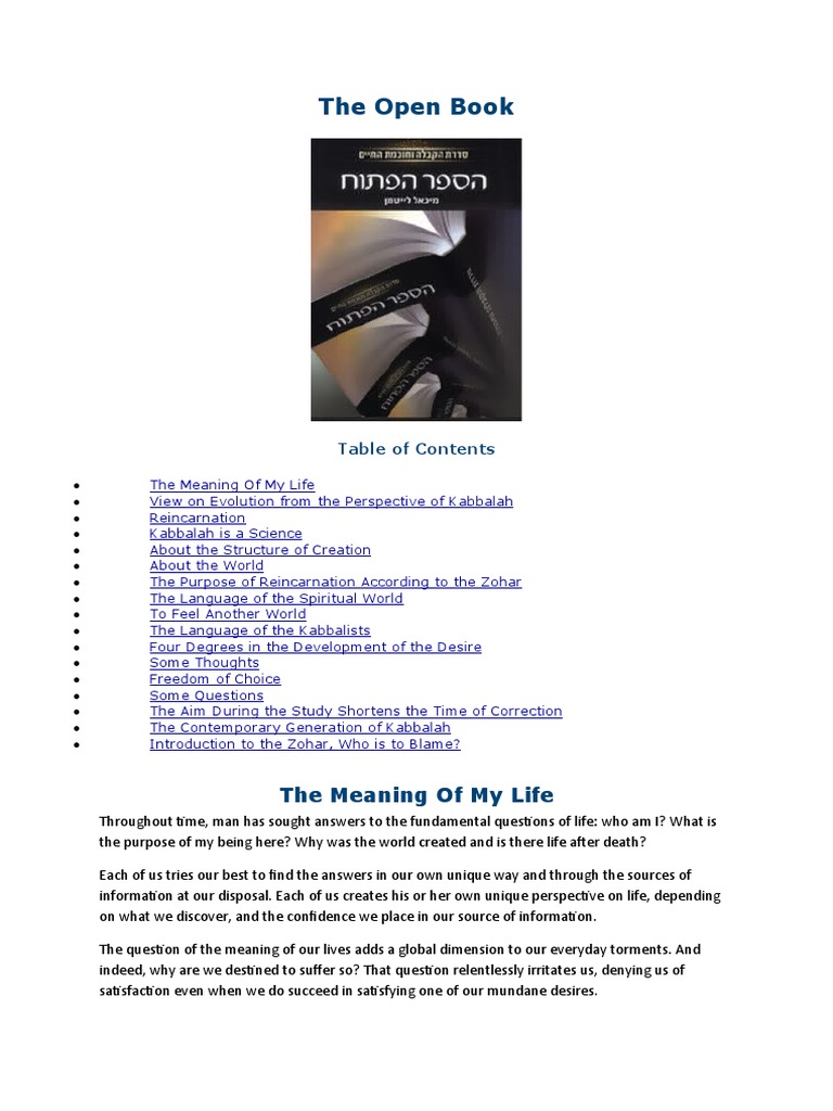 The Open Book | PDF | Kabbalah | Pleasure