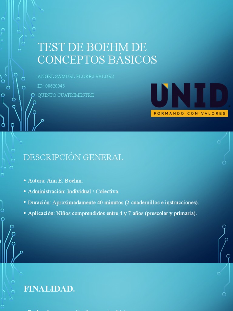 Resumen del Test de Boehm de Conceptos Básicos | PDF