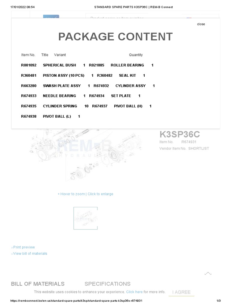 STANDARD SPARE PARTS K3SP36C - REM-B Connect... | PDF | Mechanical ...