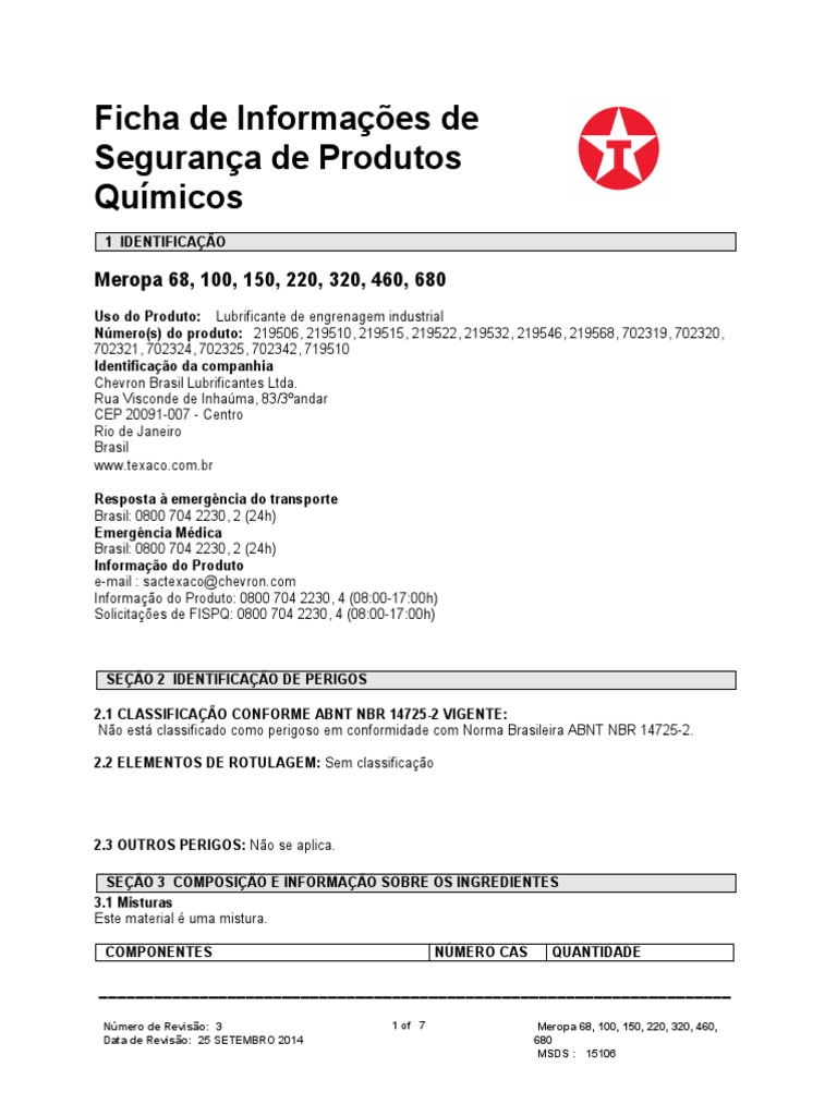 Foto 4 FISPQ LUBRIFICANTE MEROPA-68-100-150-220-320-460-680 - FISPQ ...