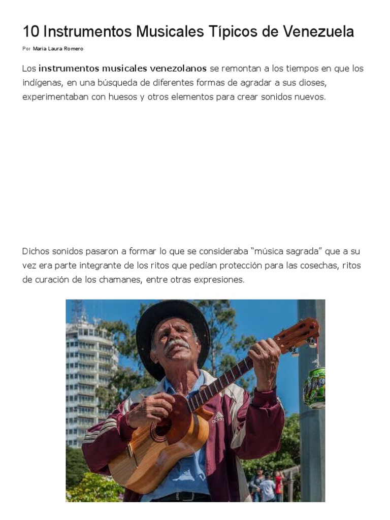 10 Instrumentos Musicales Típicos de Venezuela | PDF | Instrumentos ...