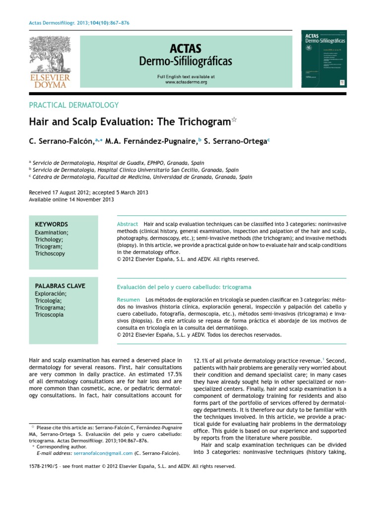 Hair and Scalp Evaluation: The Trichogram: Practical Dermatology | PDF ...