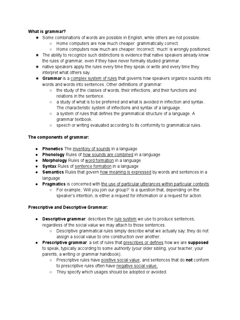Syntax 2 Midterm | PDF | Grammar | Noun