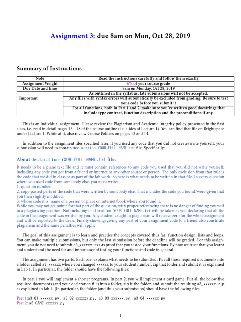 Assignment 3:: Due 8am On Mon, Oct 28, 2019 | Download Free PDF | Subroutine | Parameter ...