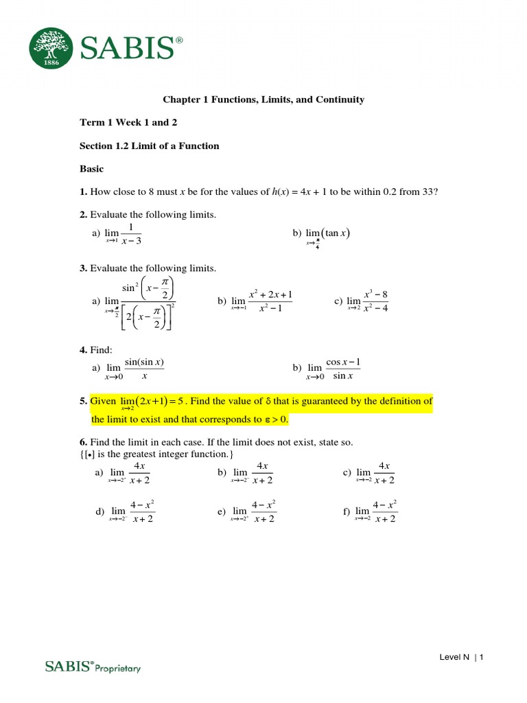 Calculus Limits & Continuity Guide | PDF | Derivative | Maxima And Minima