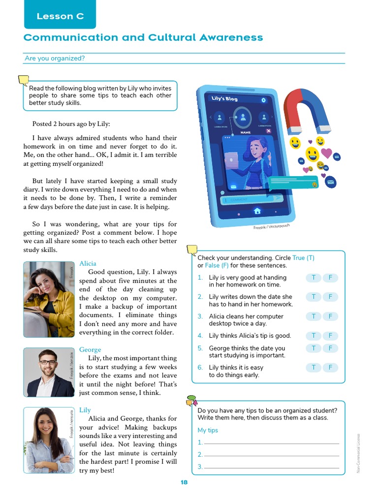 Communication and Cultural Awareness: Lesson C | PDF | Study Skills ...