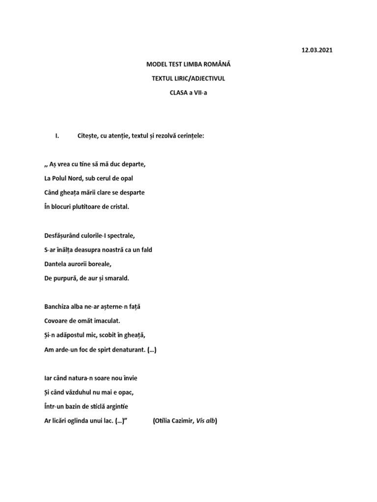 Model Test Adj. Gen Liric Vii | PDF