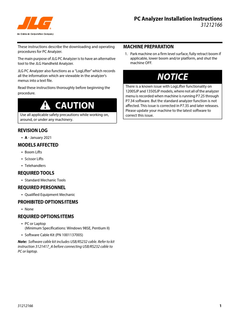 JLG PC Analyzer Installation Guide | PDF | Personal Computers | Menu ...