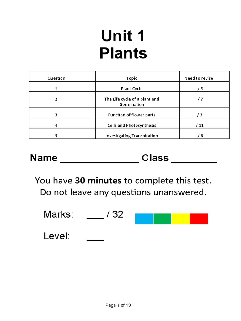 Plant Life Cycle and Functions Worksheet | PDF | Plants | Flowers