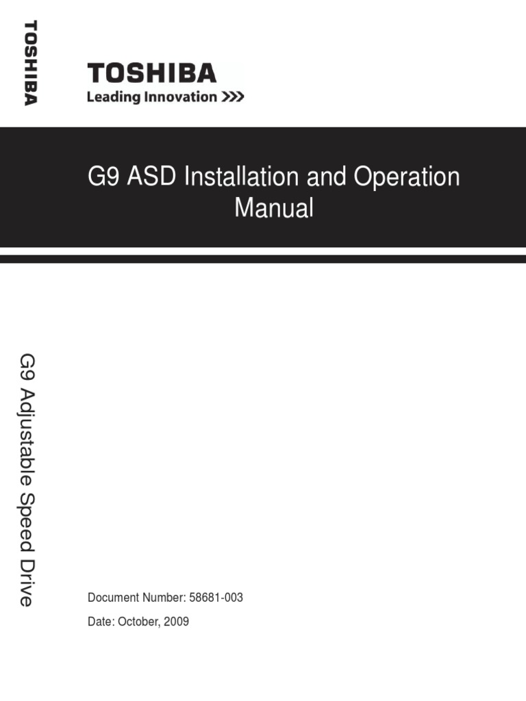 G9 ASD Installation and Operation Manual: Document Number: 58681-003 Date: October, 2009 | PDF ...