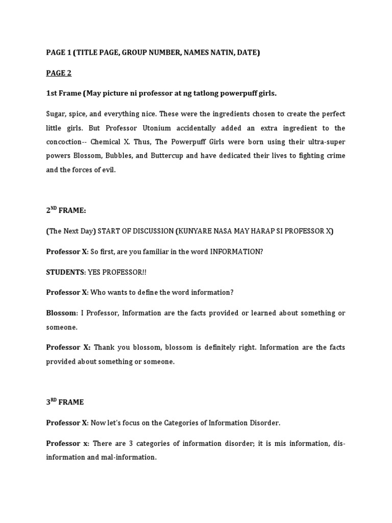 Comic Strip Script | PDF