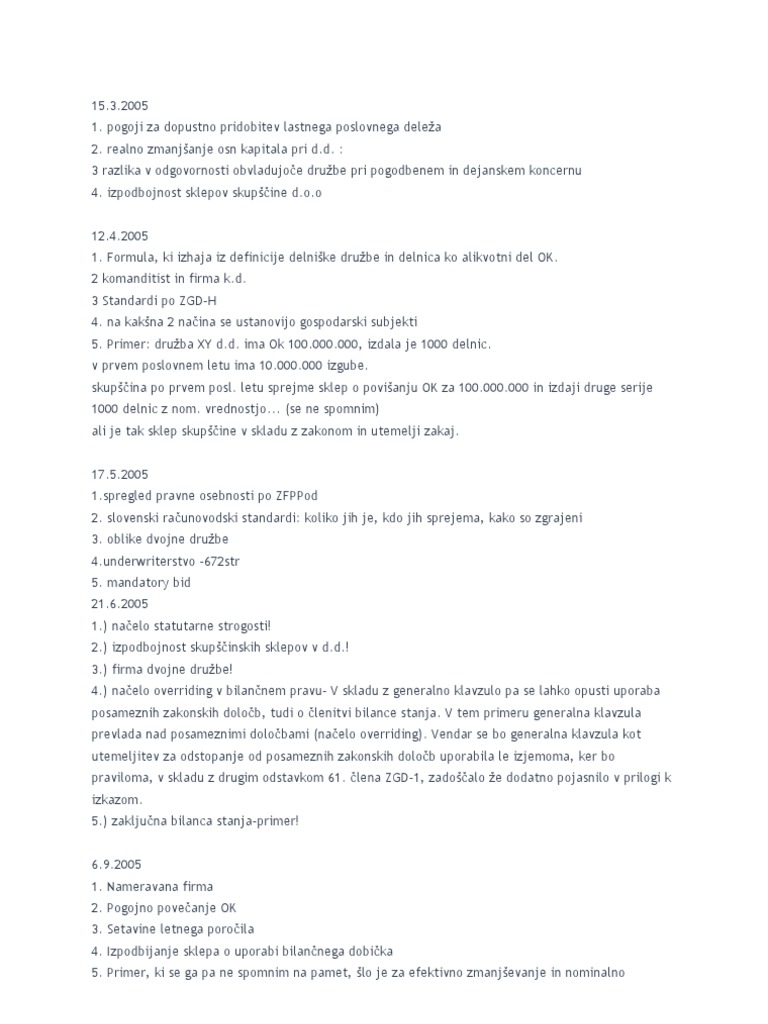 Izpitna Vprašanja Status | PDF