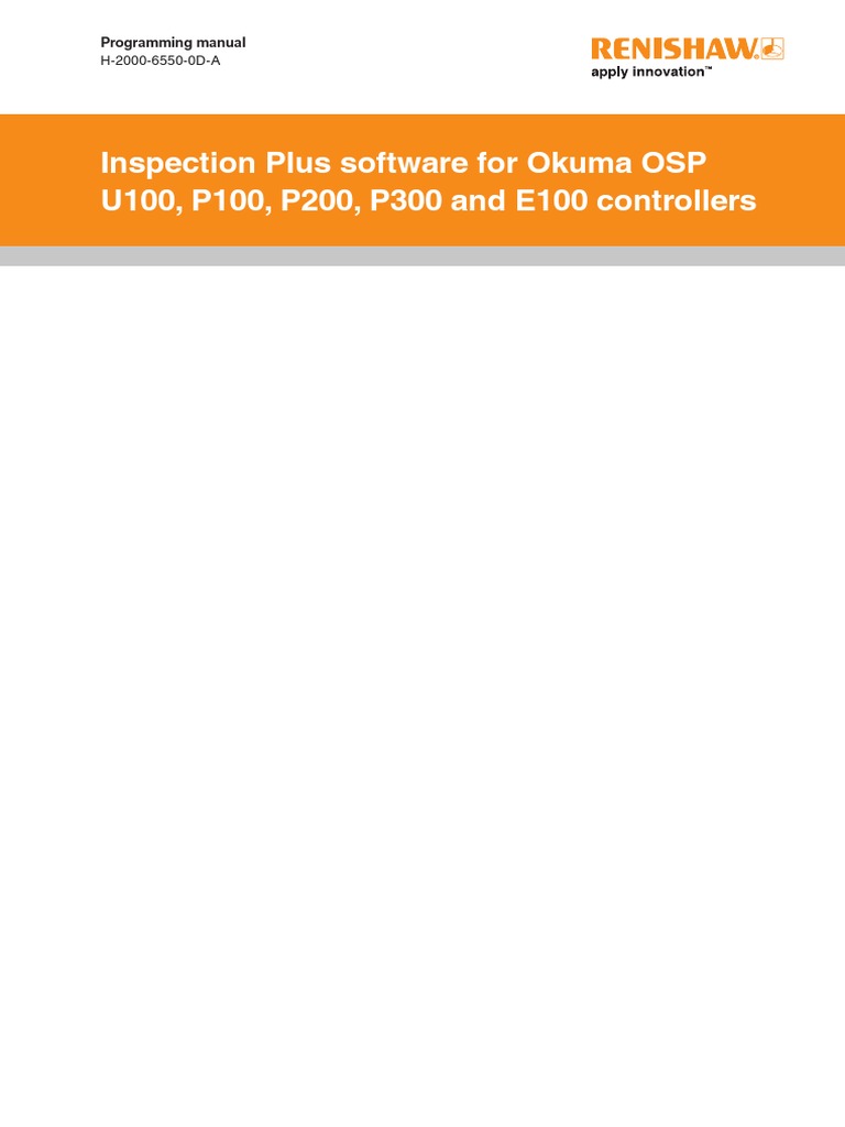 Inspection Plus Software For Okuma OSP U100, P100, P200, P300 and E100 ...