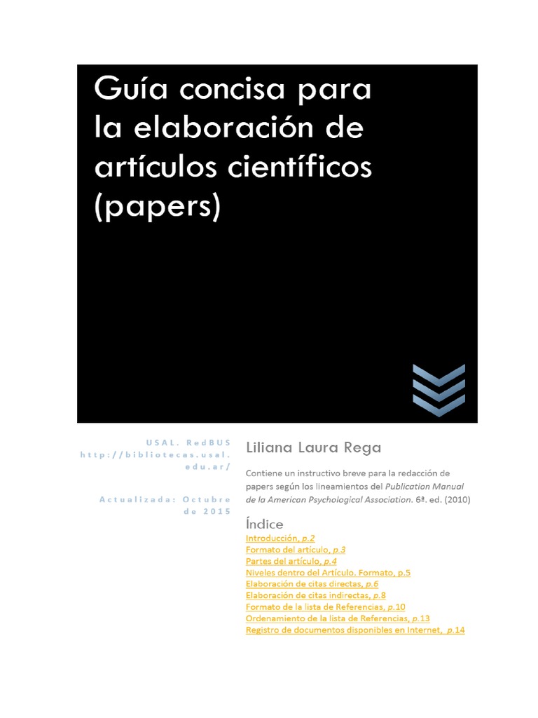 Guía Concisa para La Elaboración de Artículos Científicos (Papers ...
