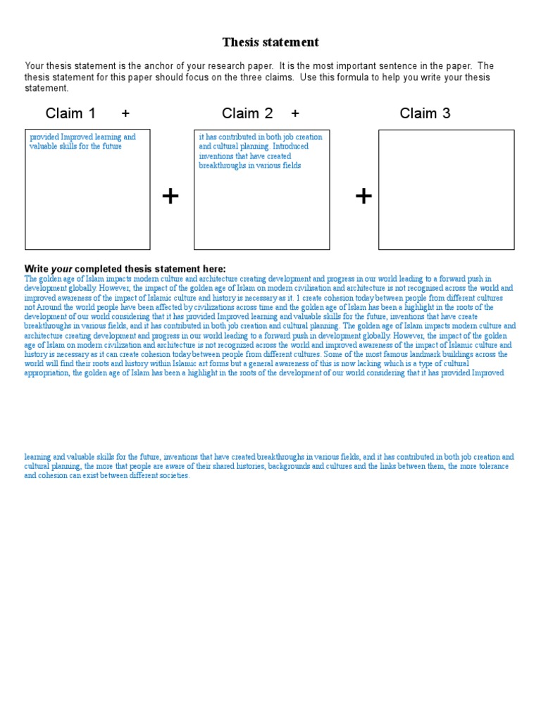 Thesis Statement Formula | PDF | Civilization