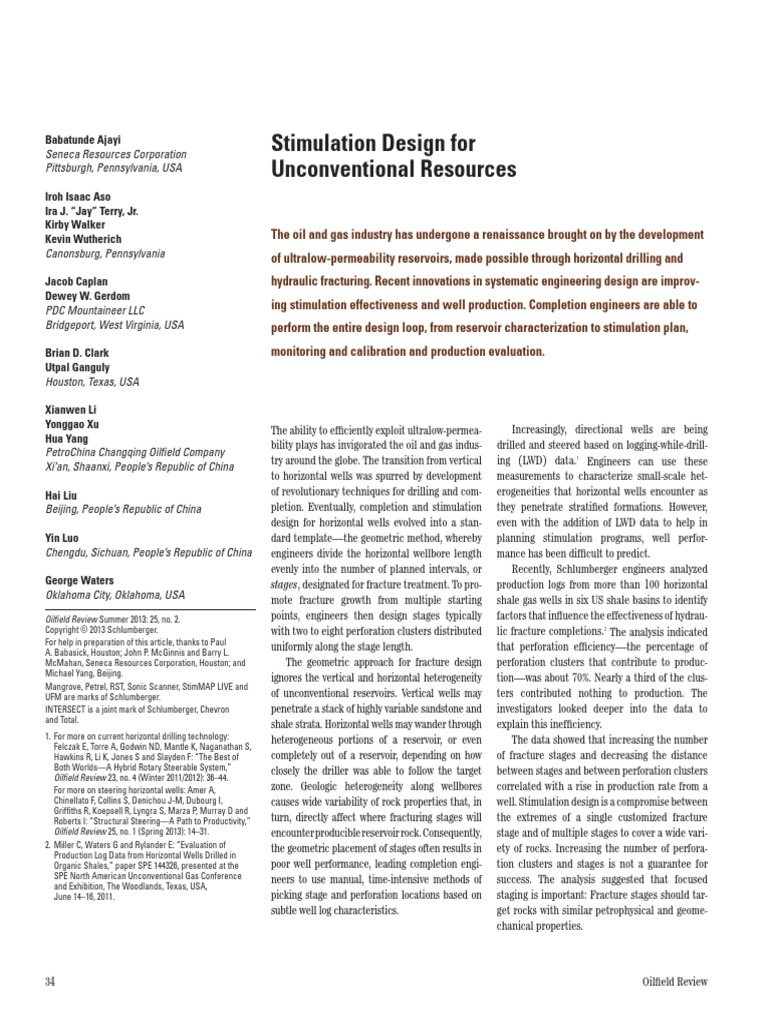 Stimulation Design For Unconventional Resources: Babatunde Ajayi | PDF ...