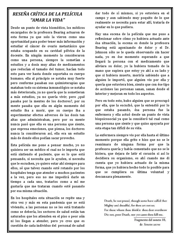 Reseña Crítica de La Película | PDF