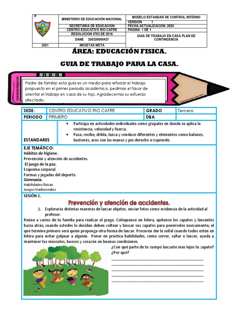 EDU - FISICA. Grado Tercero. Periodo 1° | PDF | Pelota