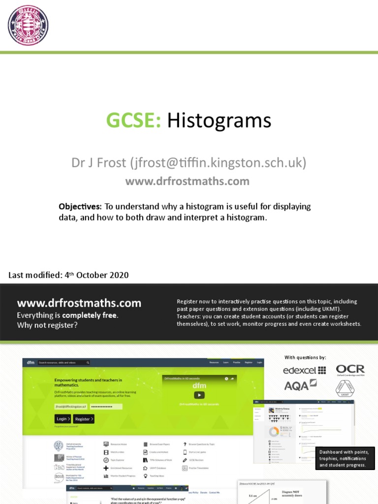 GCSE Histograms | PDF | Histogram