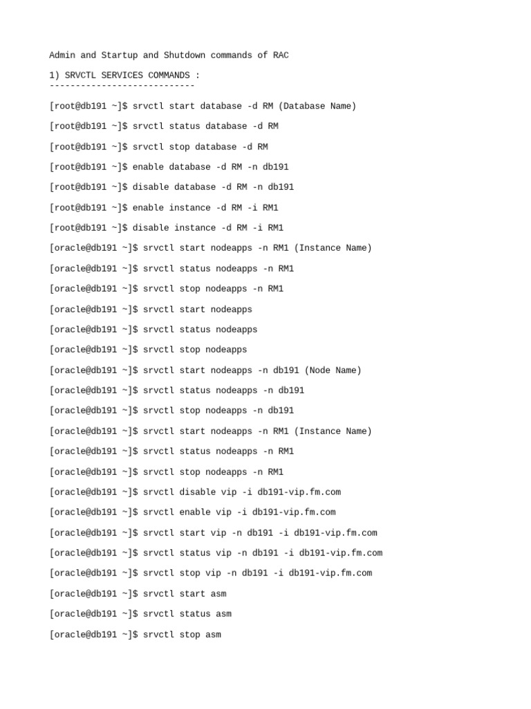 A Comprehensive Guide to Administering and Managing Oracle RAC Services Using SRVCTL and CRSCTL ...