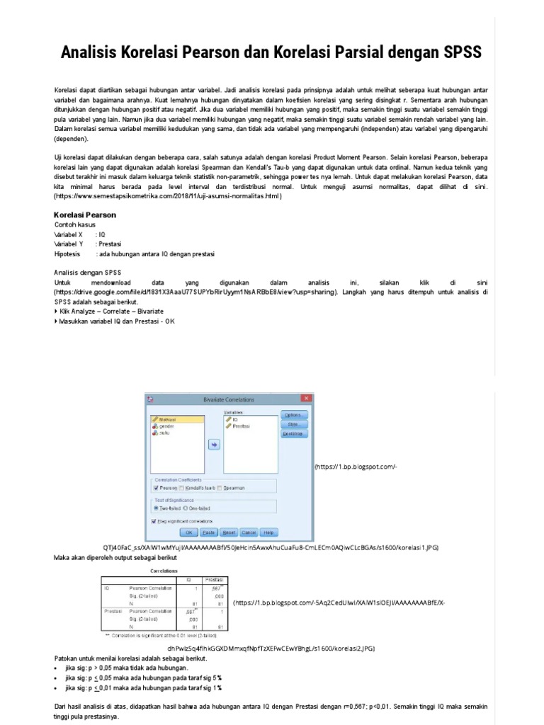 Analisis Korelasi Parsial Dengan SPSS - Semesta Psikometrika | PDF