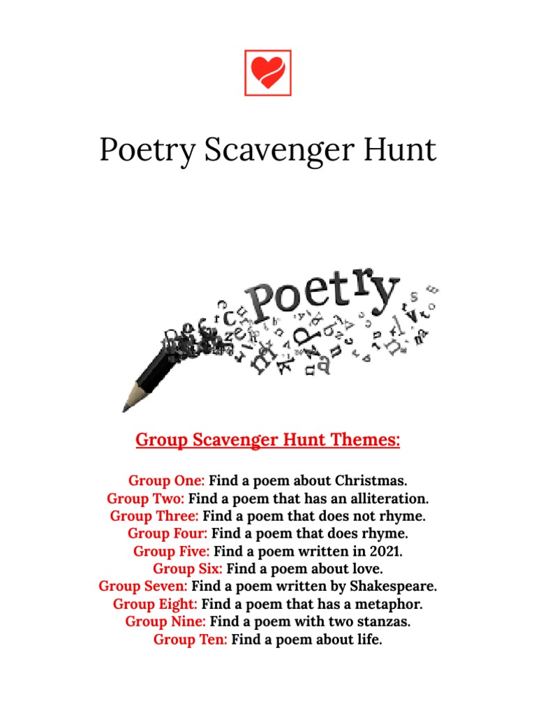 Poetry Scavenger Hunt | PDF | Poetry