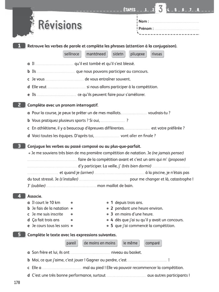 Révision - Unité 3 Adomania 3 | PDF